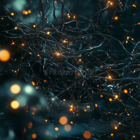 Glowing Neural Network Connections Against A Dark Background Stock Image Image Of Blue Dark