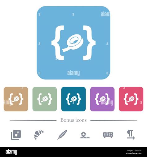 Software Patch White Flat Icons On Color Rounded Square Backgrounds 6 Bonus Icons Included