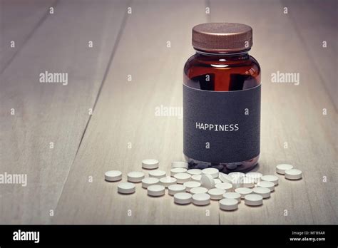 Concept Of Anti Depressant Drug Use And Happiness A Drug Container