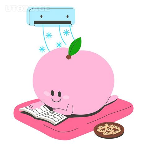 유토이미지 과일 이모티콘 캐릭터 다양한 동작과 감정표현 시리즈 벡터 일러스트 이모티콘 독서 어린이 교육