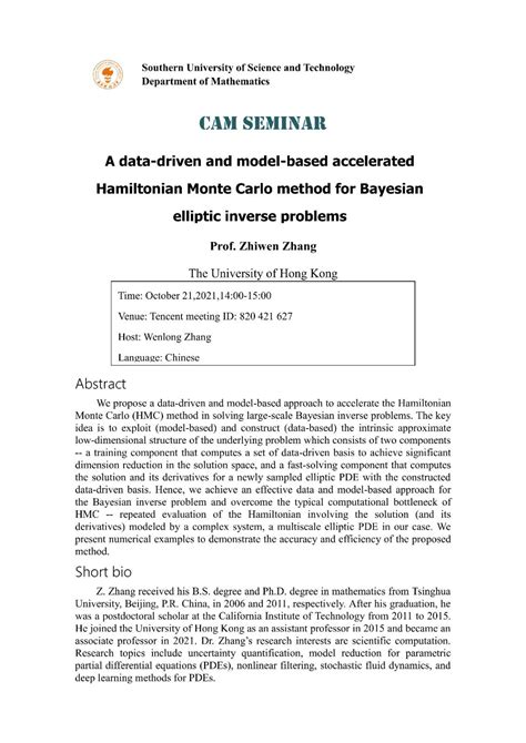 A Data Driven And Model Based Accelerated Hamiltonian Monte Carlo