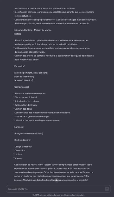 Comment Faire Son Cv Avec Chatgpt Guide Pratique