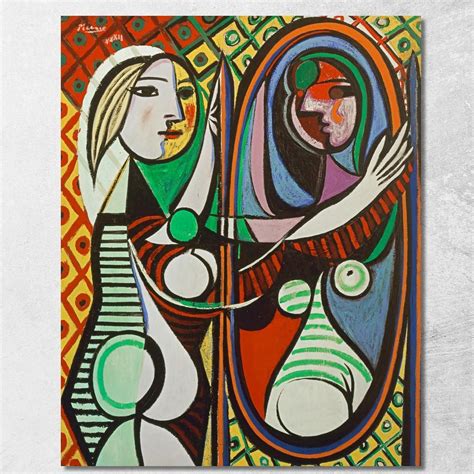 Fille Devant Un Miroir Pablo Picasso Tableau Impression Sur Toile