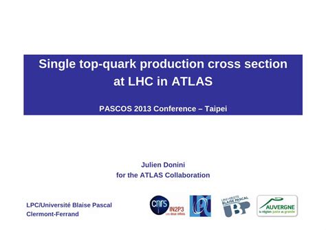 Pdf Single Top Quark Production Cross Section At Lhc In Atlas Dokumentips