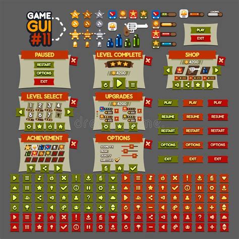 Game Gui 7 Editorial Stock Image Illustration Of Button 142633979