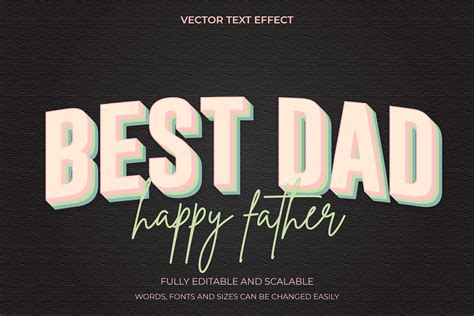 Text Effect Best Dad Word Font Style Graphic By Designerbabe Creative Fabrica