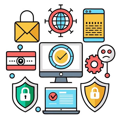 Cyber Security And Data Protection Concept With Icons Premium Ai Generated Vector
