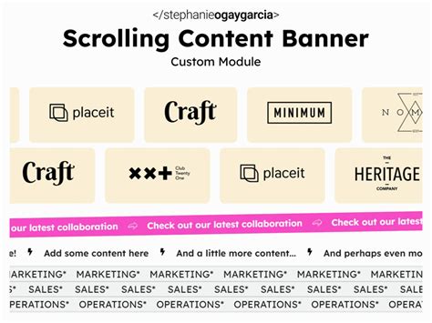 Documentation Scrolling Content Banner