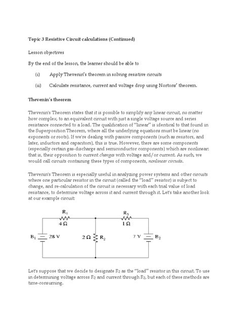 Lesson 3 Resistive Circuit Calculations Download Free Pdf