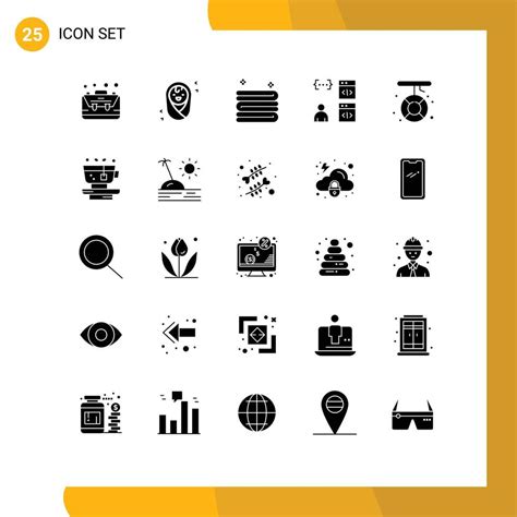 Universal Icon Symbols Group Of 25 Modern Solid Glyphs Of Camping Development Clean Develop