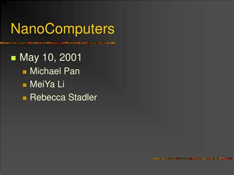 Ppt Nanocomputers Powerpoint Presentation Free Download Id 5370743