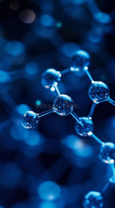 Abstract Molecule Structure On A Blue Background For Scientific Research And Technology Concepts