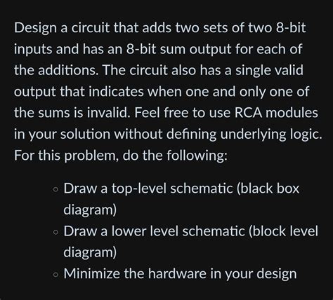 Design A Circuit That Adds Two Sets Of Two 8 Bit