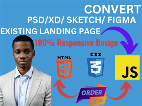 Your Adobe Xd Psd Figma Landing Page Converted To Html Css Js Code