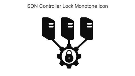 sdn controller lock monotone icon in powerpoint pptx png and editable
