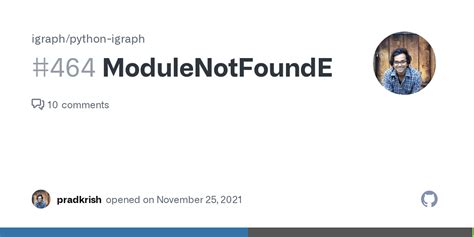 Modulenotfounderror · Issue 464 · Igraphpython Igraph · Github