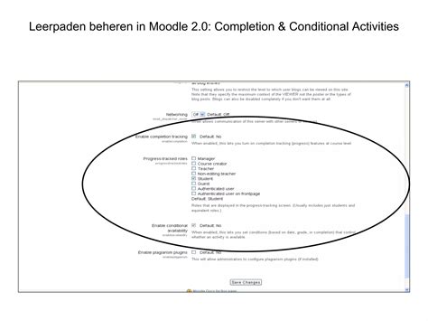 Moodle 20 Completion And Conditional Activities Ppt