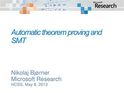 Ppt Automatic Theorem Proving And Smt Powerpoint Presentation Free