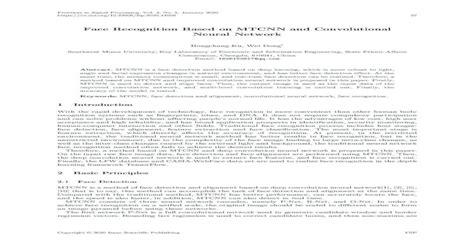 Pdf Face Recognition Based On Mtcnn And Convolutional Neural