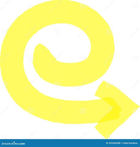 Yellow Circular Arrow Rotating Clockwise Representing A Continuous Process Of Progress And