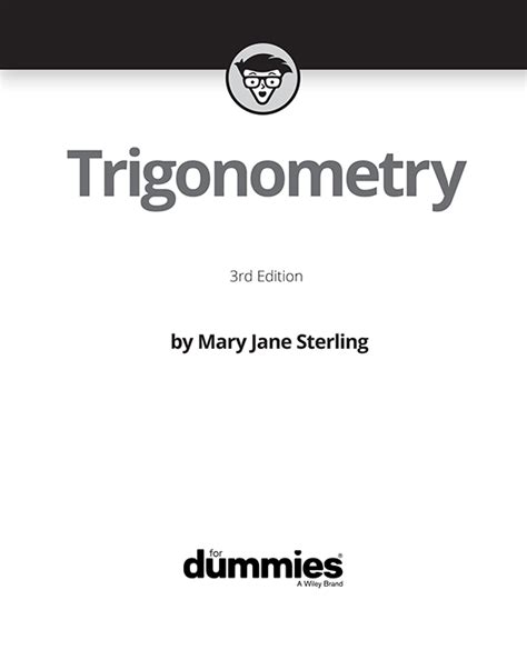 Title Page Trigonometry For Dummies 3rd Edition Book