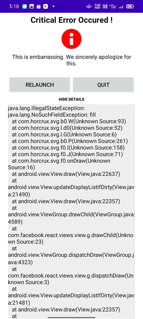 app crashed on production error provided · issue 82