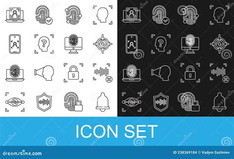 Set Line Motion Sensor Rejection Voice Recognition Eye Scan