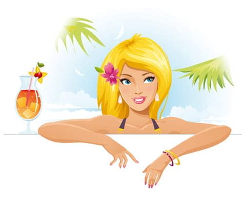 Summer Sexy Girls Vector Graphic Set Eps UIDownload