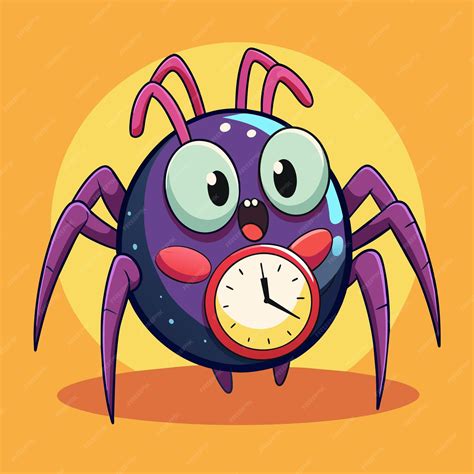 A Spider Clock With A Clock Face And The Words Quot Spider Quot On It Premium Ai Generated Vector