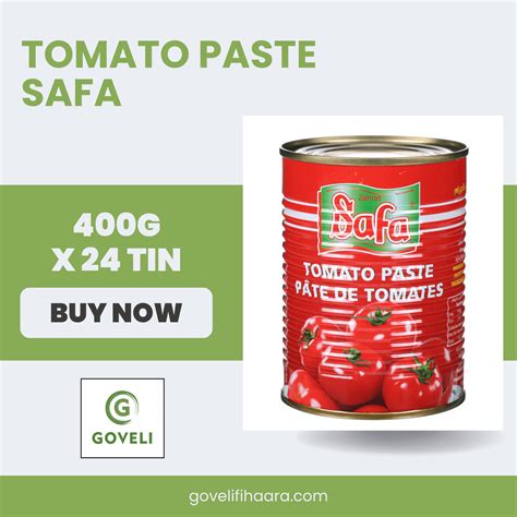Tomato Paste Safa 400g X 24 Tin Goveli Fihaara