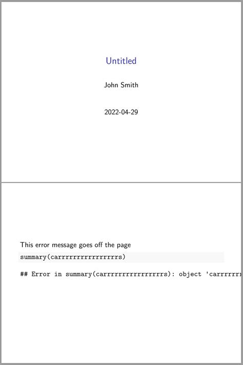 r error message output goes off the slide in beamer presentation r