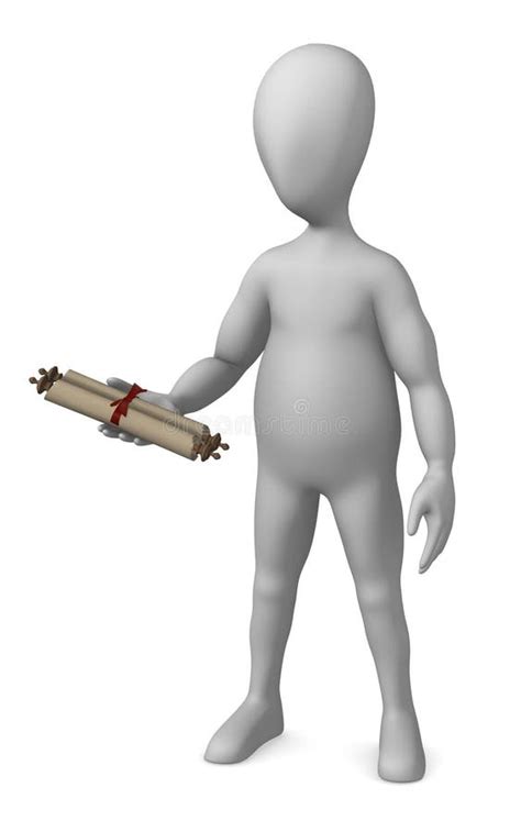 Cartoon Man With Scroll Stock Illustration Illustration Of Character