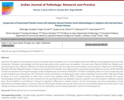 Pdf Comparison Of Automated Platelet Count With Multiple Manual Platelet Count Methodologies
