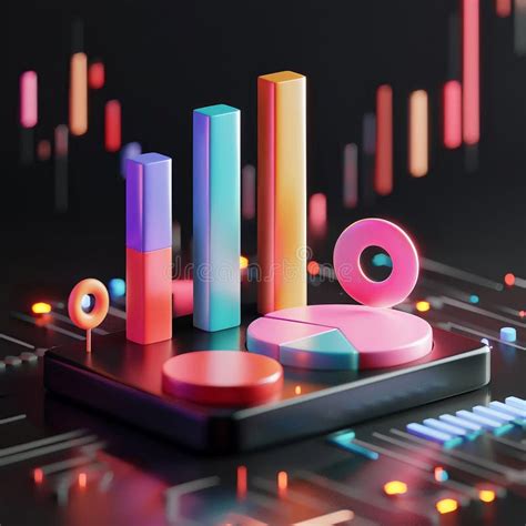 3d Render Icon Histogram With Colorful 3d Elements Showcasing Data Distribution Icon 3d Vision