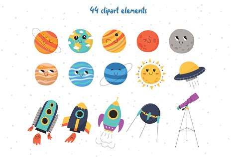 Cute Space Bear Clipart And Pattern Masterbundles