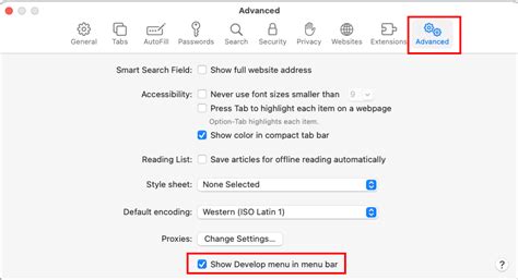 Macos：在safari中启用网页检查器