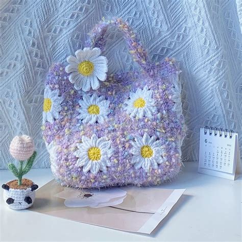 How To Crochet Daisy Flower Granny Square Tote Bag Crochet Pattern Pdf