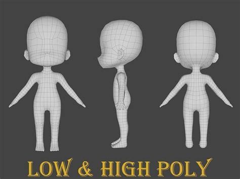 3d Model Chibi Anime Base Mesh Vr Ar Low Poly Cgtrader