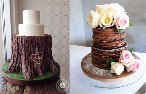 Birch Tree Wedding Cakes Woodgrain Effects Cake Geek Magazine