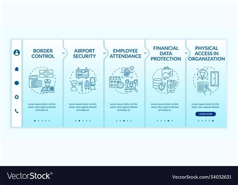 Biometrics Use Onboarding Template Royalty Free Vector Image
