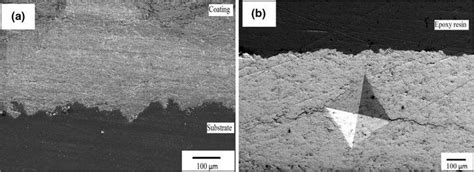 A Sem Micrograph Along The Cross Section Of Wc10co4cr Coating B