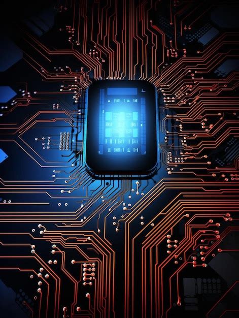 Premium Photo Circuit Technology Background With Hi Tech Digital Data Connection System And