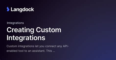 creating custom integrations documentation