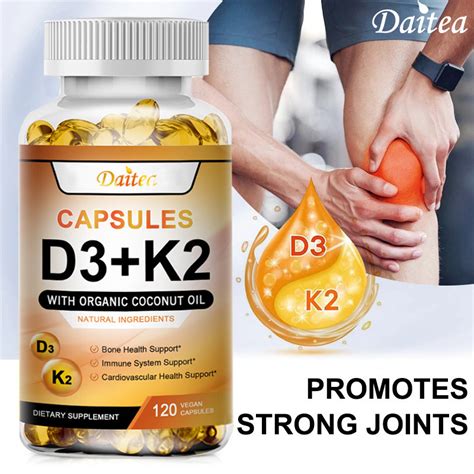 Daitea Vitamin K2 Mk7 And D3 Supplement Bone And Heart Health Support