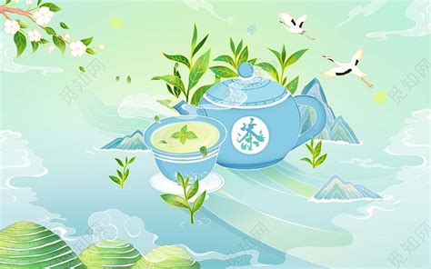 茶叶海报图片卡通 茶叶海报 大山谷图库