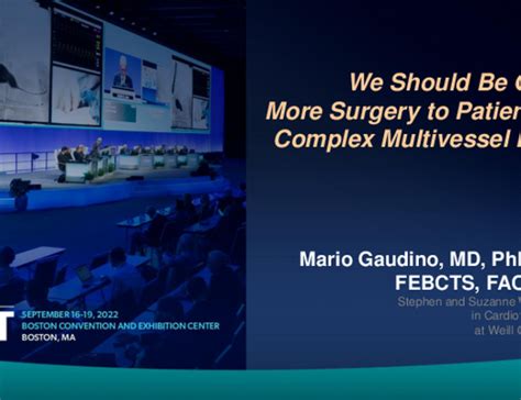 We Should Be Offering More Surgery To Patients With Complex Multivessel