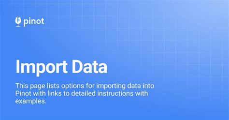 Import Data Apache Pinot Docs
