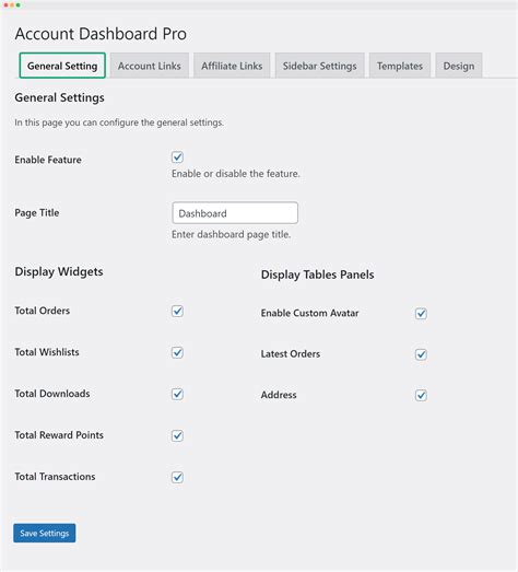 Woocommerce Account Dashboard Pro