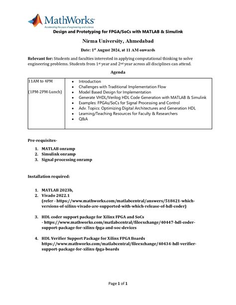 Workshop On Design And Prototyping For Fpgasocs With Matlab And Simulink Electronics And