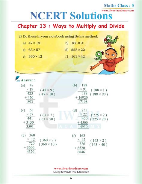 Ncert Solutions For Class 5 Maths Chapter 13 Ways To Multiply Divide